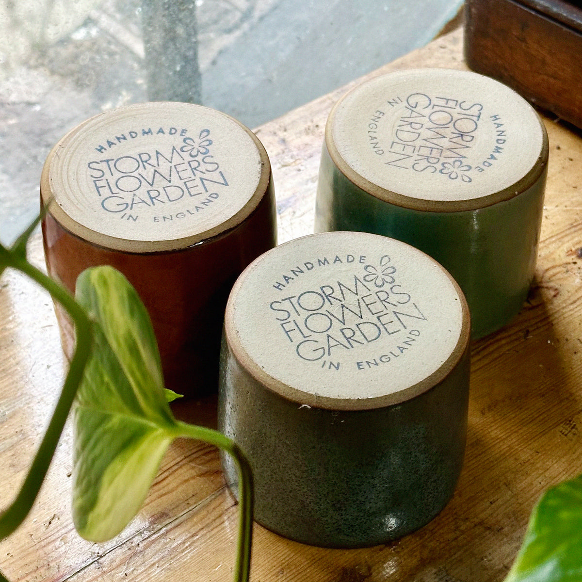 Handmade Mini Ceramic Serpentine Blue Plant Pot – Storm Flowers Garden